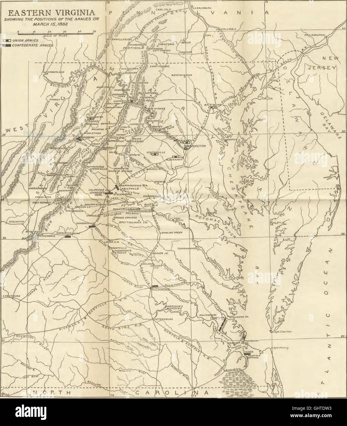 Map of the united states in 1861 hi-res stock photography and images ...