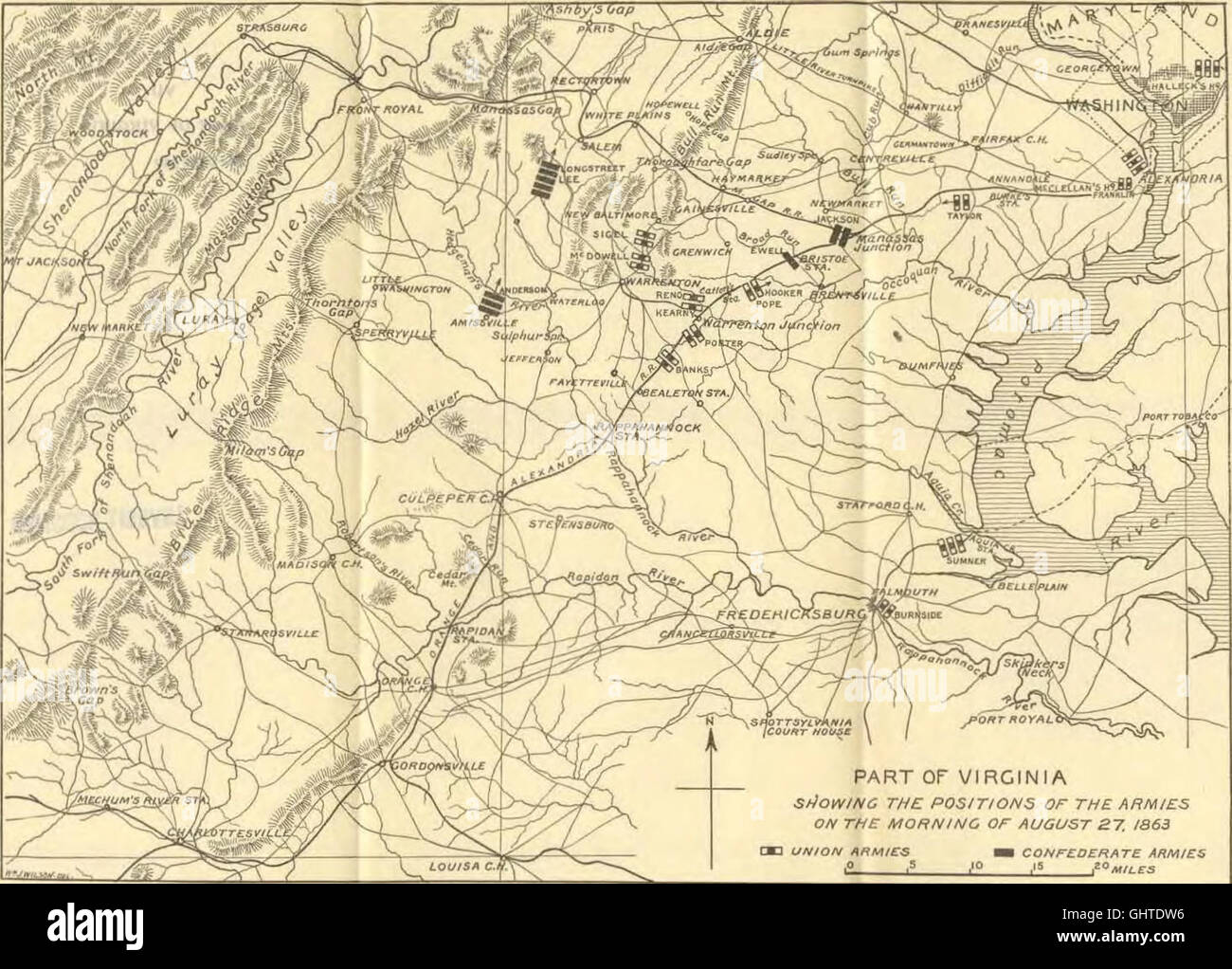 Map of the united states in 1861 hi-res stock photography and images ...