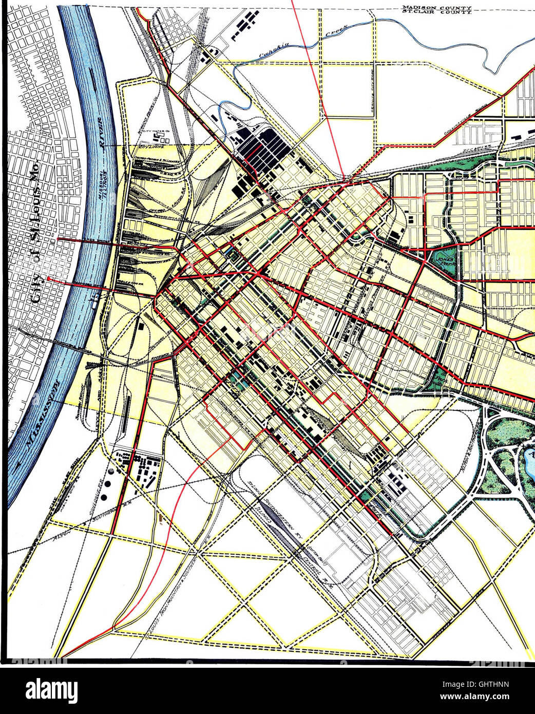 East st louis map hi-res stock photography and images - Alamy