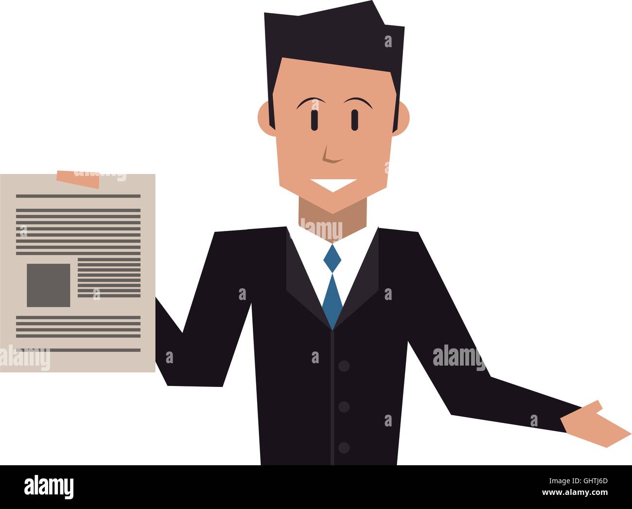 businessman holding paper document icon Stock Vector Image & Art - Alamy