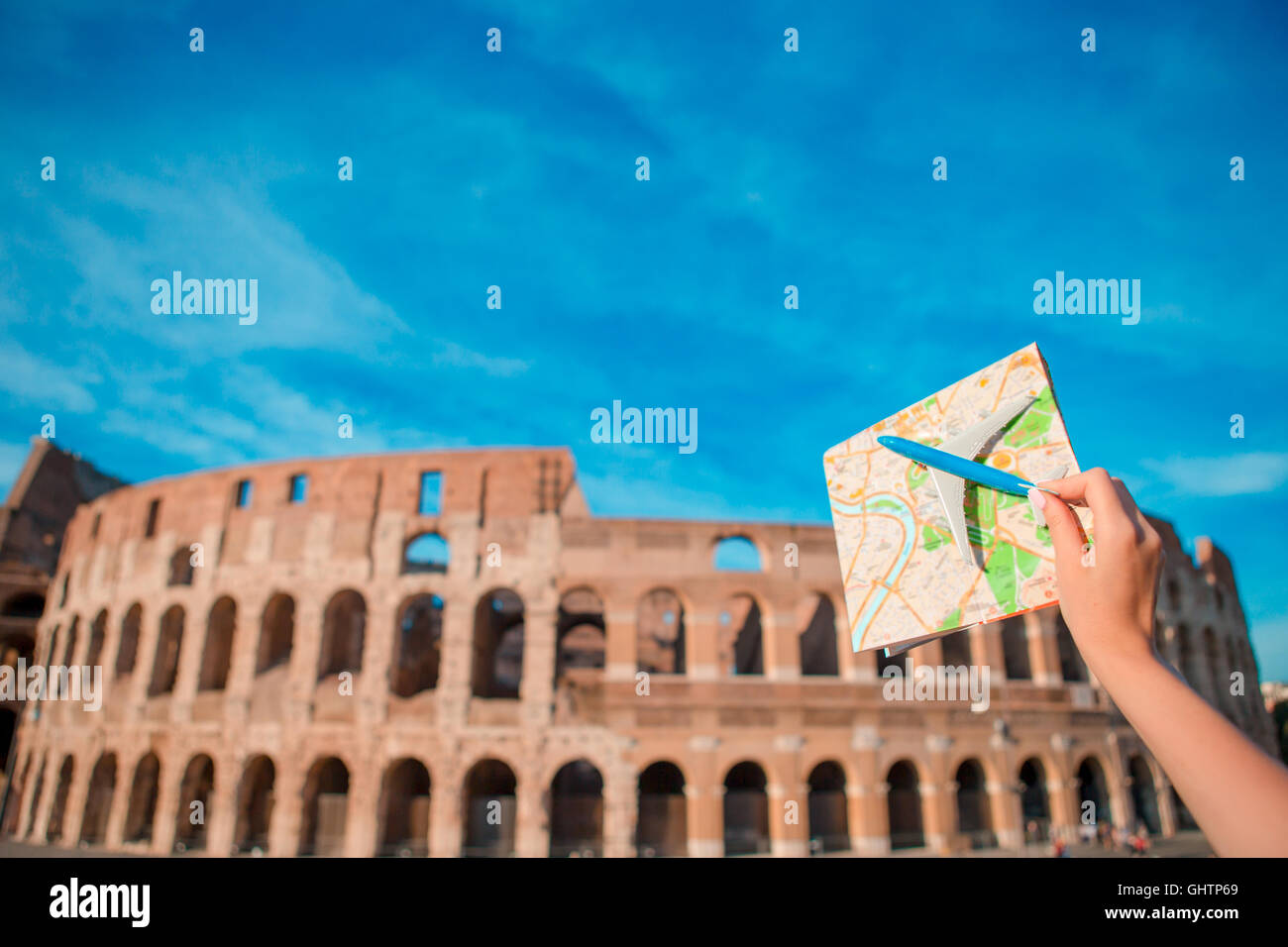 Rome map airplane hi-res stock photography and images - Alamy