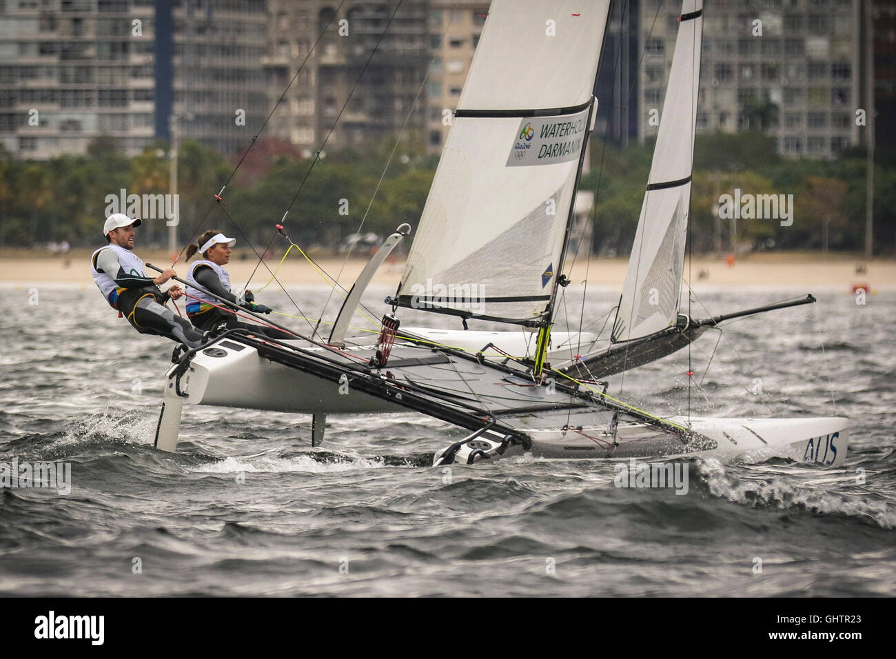 Rio De Janeiro, Brazil. 10th August, 2016. 2016 SAILING OLYMPICS - Jason Whaterhouse and Lisa ...