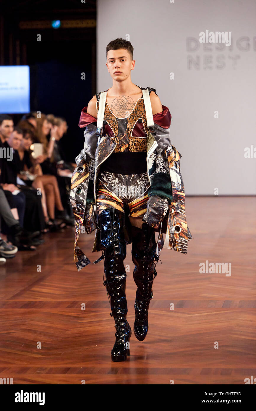 Copenhagen, Denmark, August 10, 2016: : A model walks the runway ...