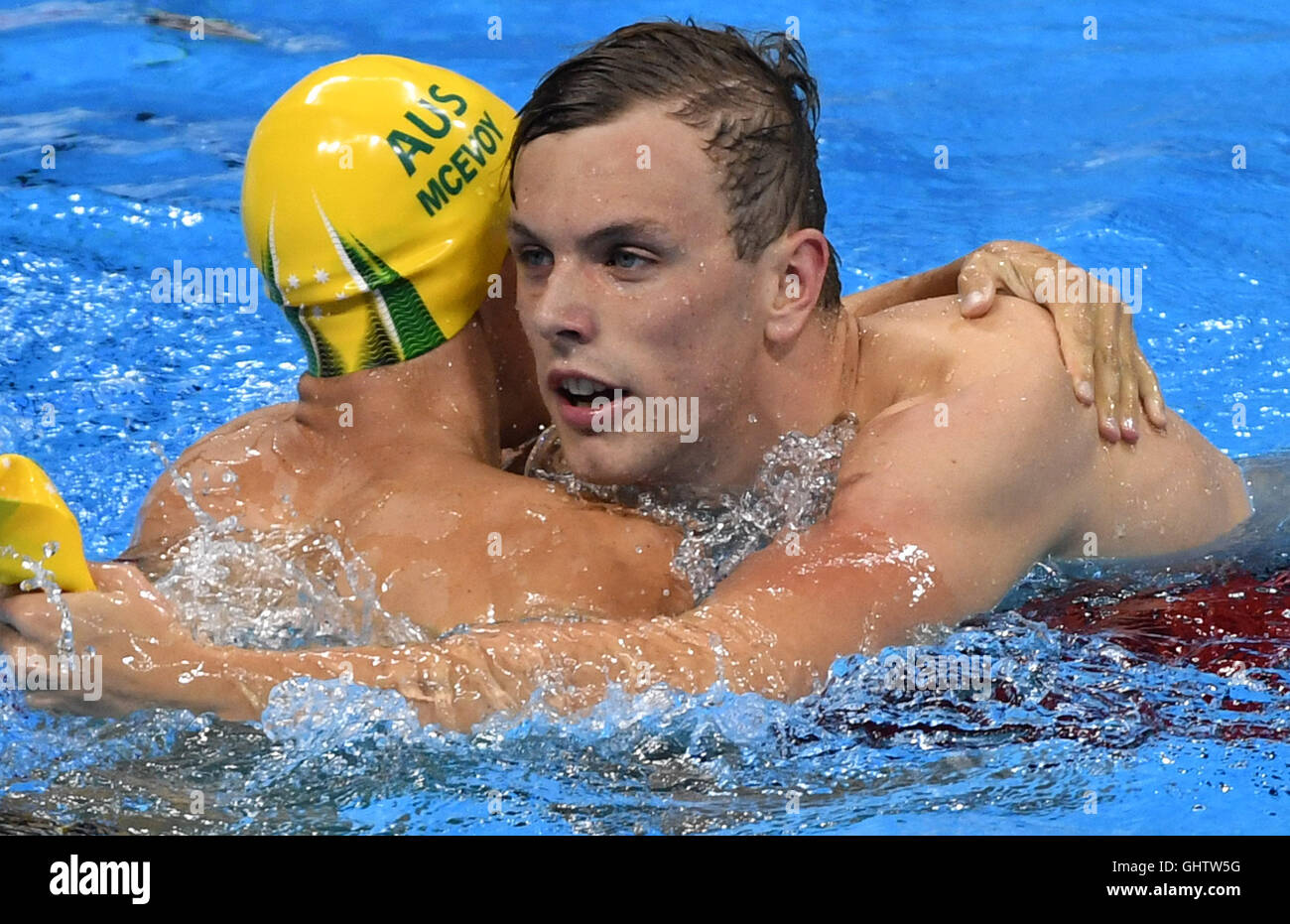 Rio De Janeiro, Brazil. 10th Aug, 2016. Kyle Chalmers (R) of Australia ...