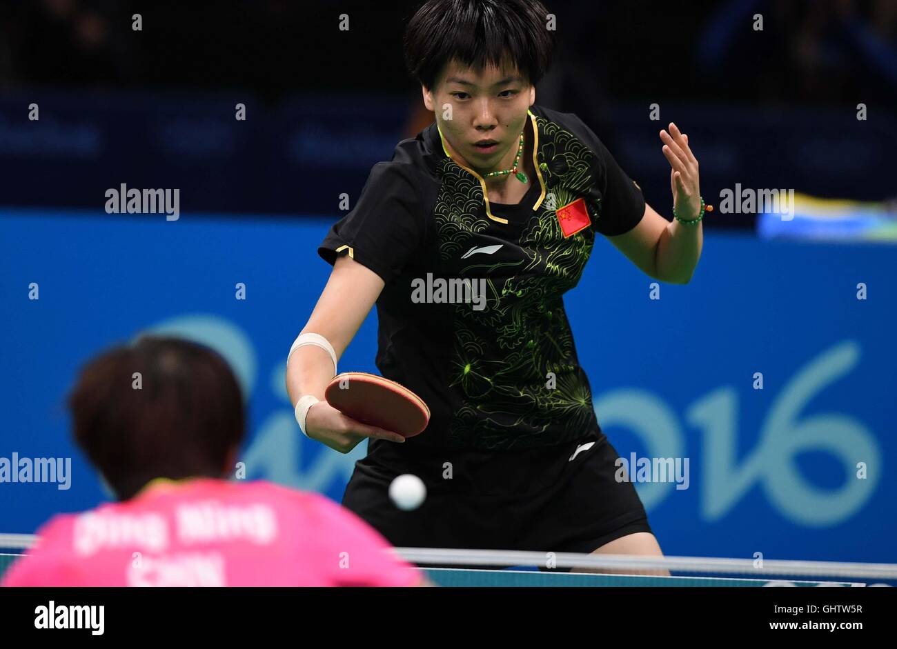 Rio De Janeiro, Brazil. 10th Aug, 2016. China's Li Xiaoxia returns the ball against her ...