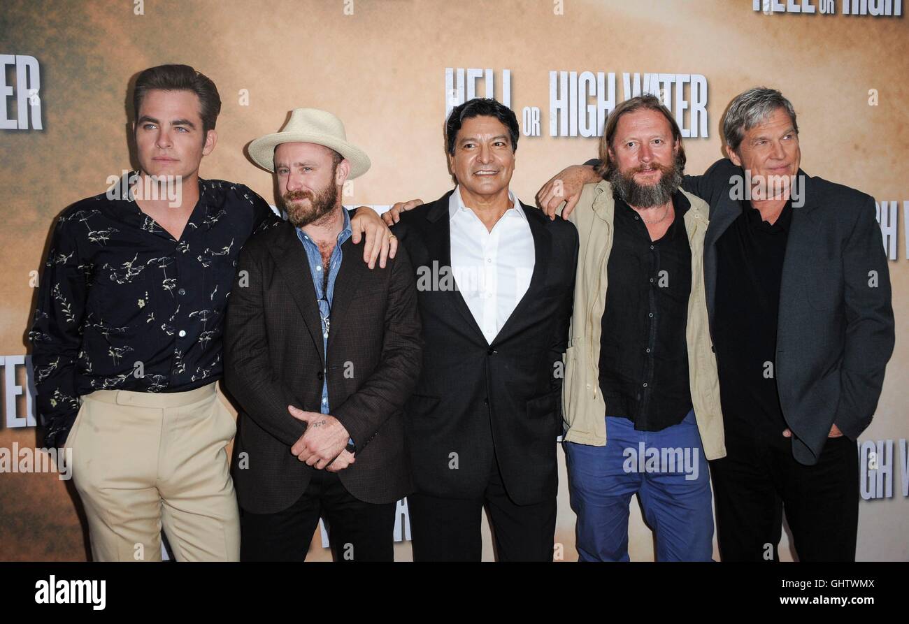 Los Angeles, CA, USA. 10th Aug, 2016. Chris Pine, Ben Foster, Gil ...