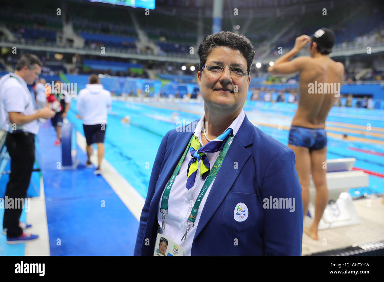 Rio de Janeiro, Brazil. 9th Aug, 2016. German Swimming referee Andrea ...