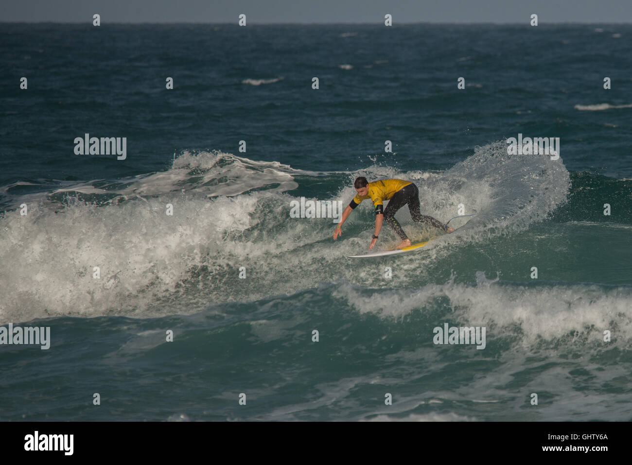 Fistral beach, Newquay, Cornwall, UK. 11th August, 2016. Surfing at the ...