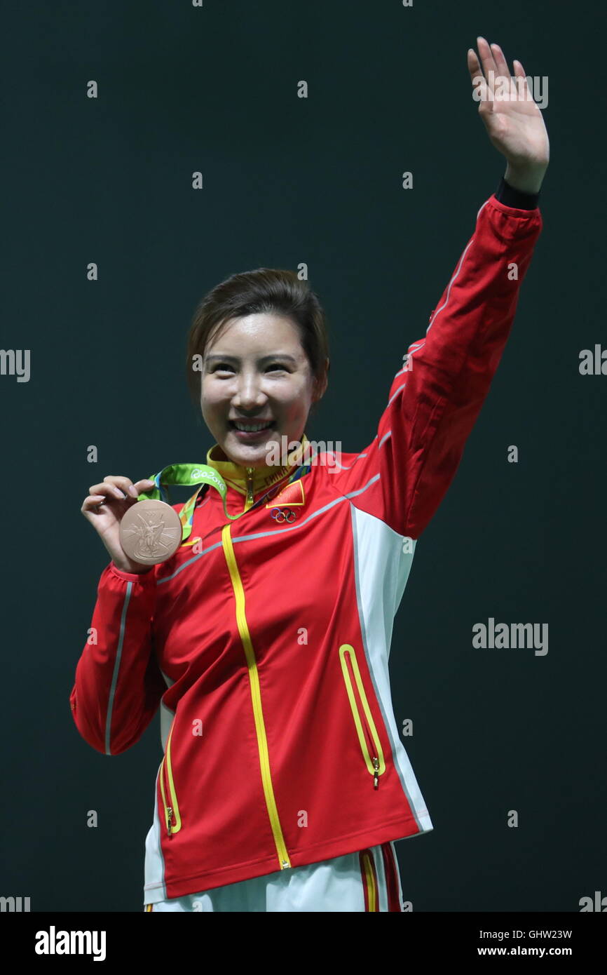 Rio De Janeiro, Brazil. 11th Aug, 2016. Bronze medalist China's Du Li ...