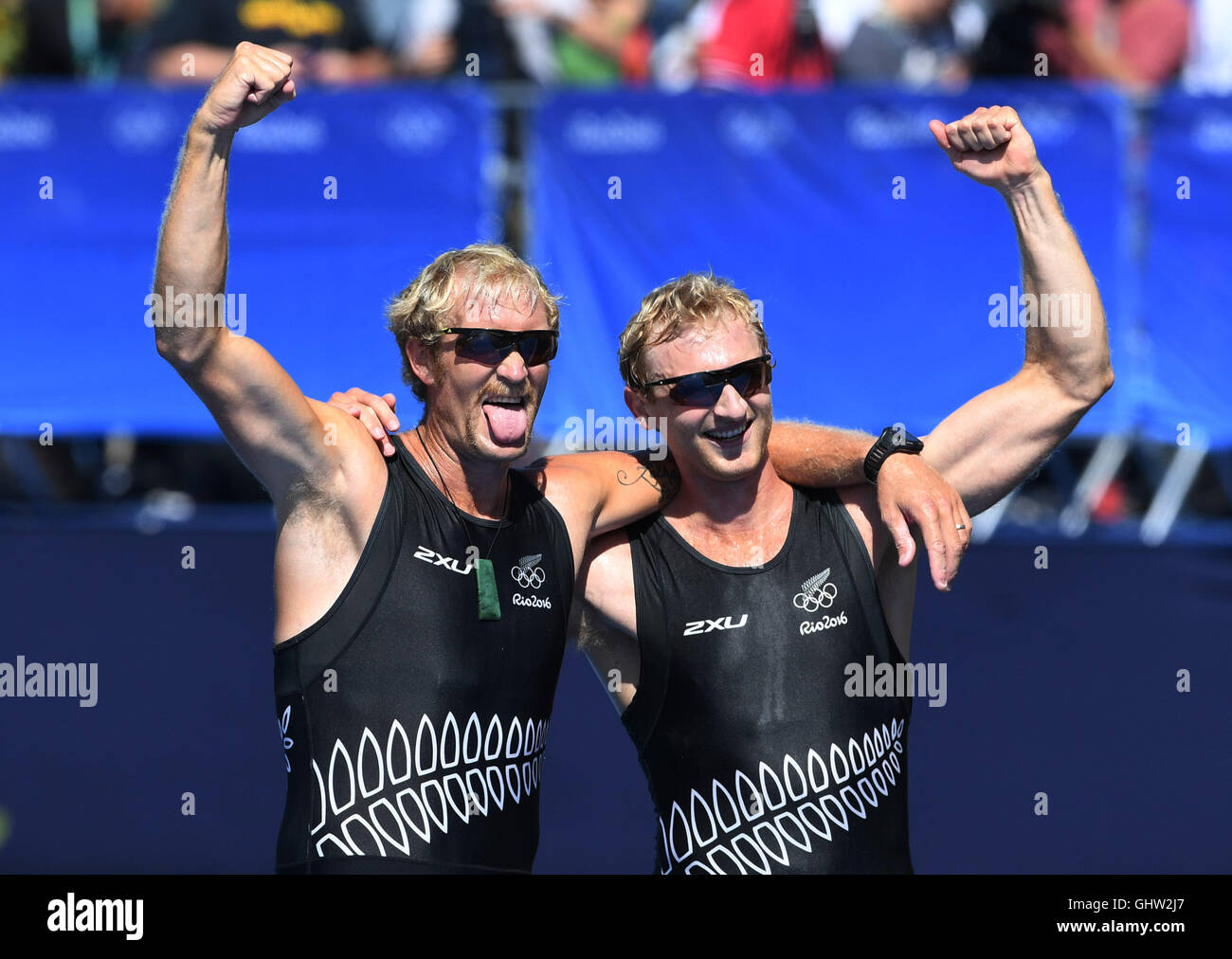 Rio De Janeiro, Brazil. 11th Aug, 2016. Gold medalists New Zealand's ...