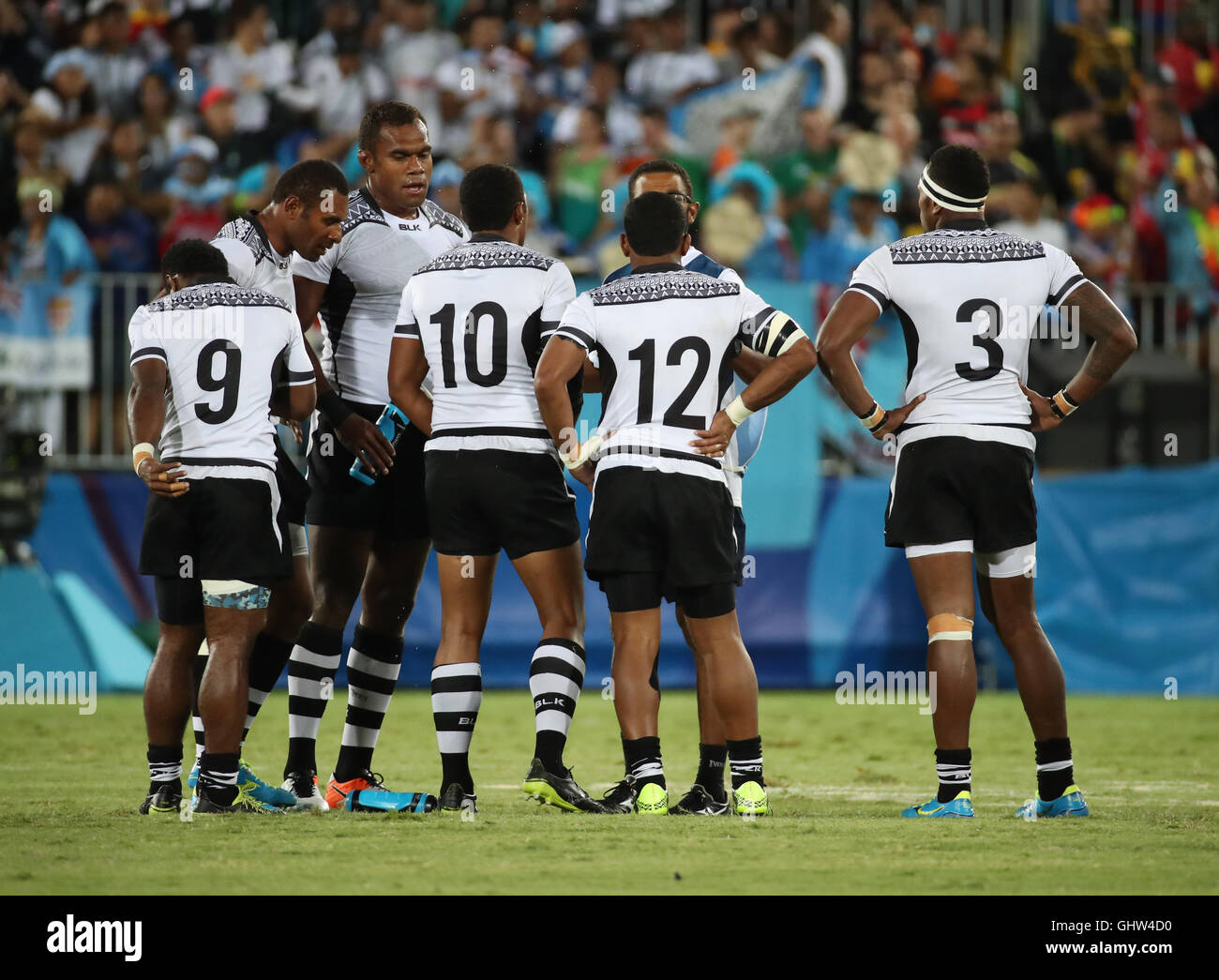 Rio de Janeiro, Brazil. 11th Aug, 2016. Teami of Fiji during the Men's ...