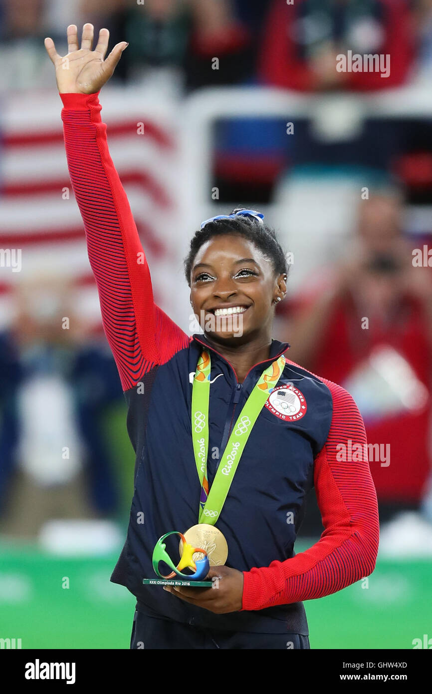 Rio De Janeiro, Brazil. 11th Aug, 2016. Gold medalist Simone Biles of ...