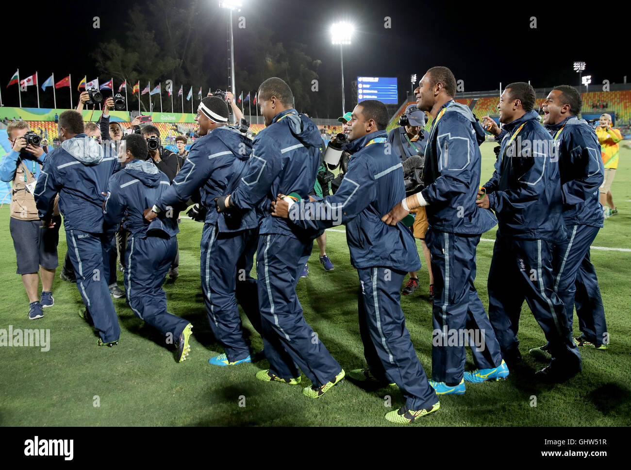 Rio de Janeiro, Brazil. 11th Aug, 2016. Gold medalist Team of Fiji ...