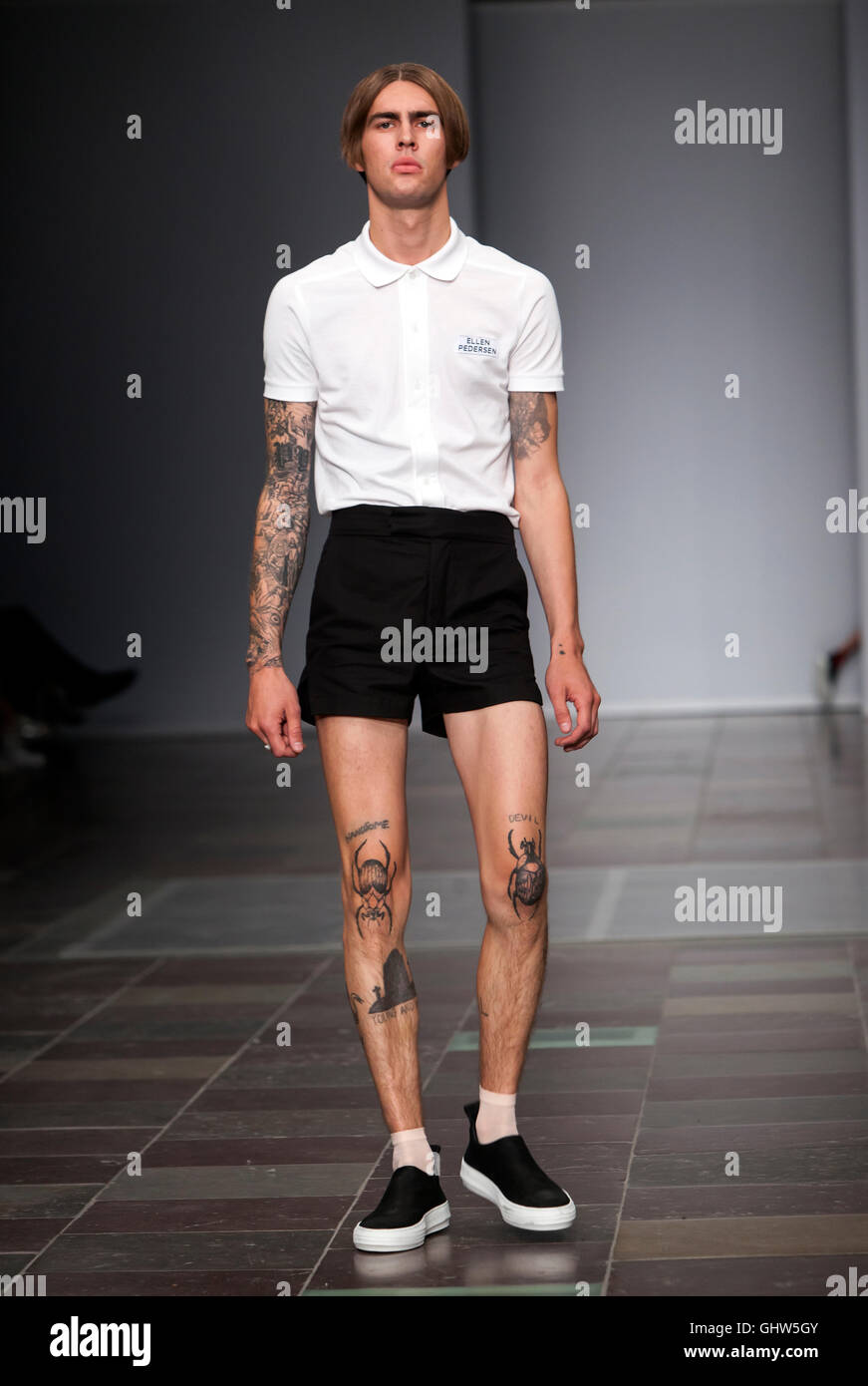 Copenhagen, Denmmark - August 11, 2016: A model walks the runway at the ...