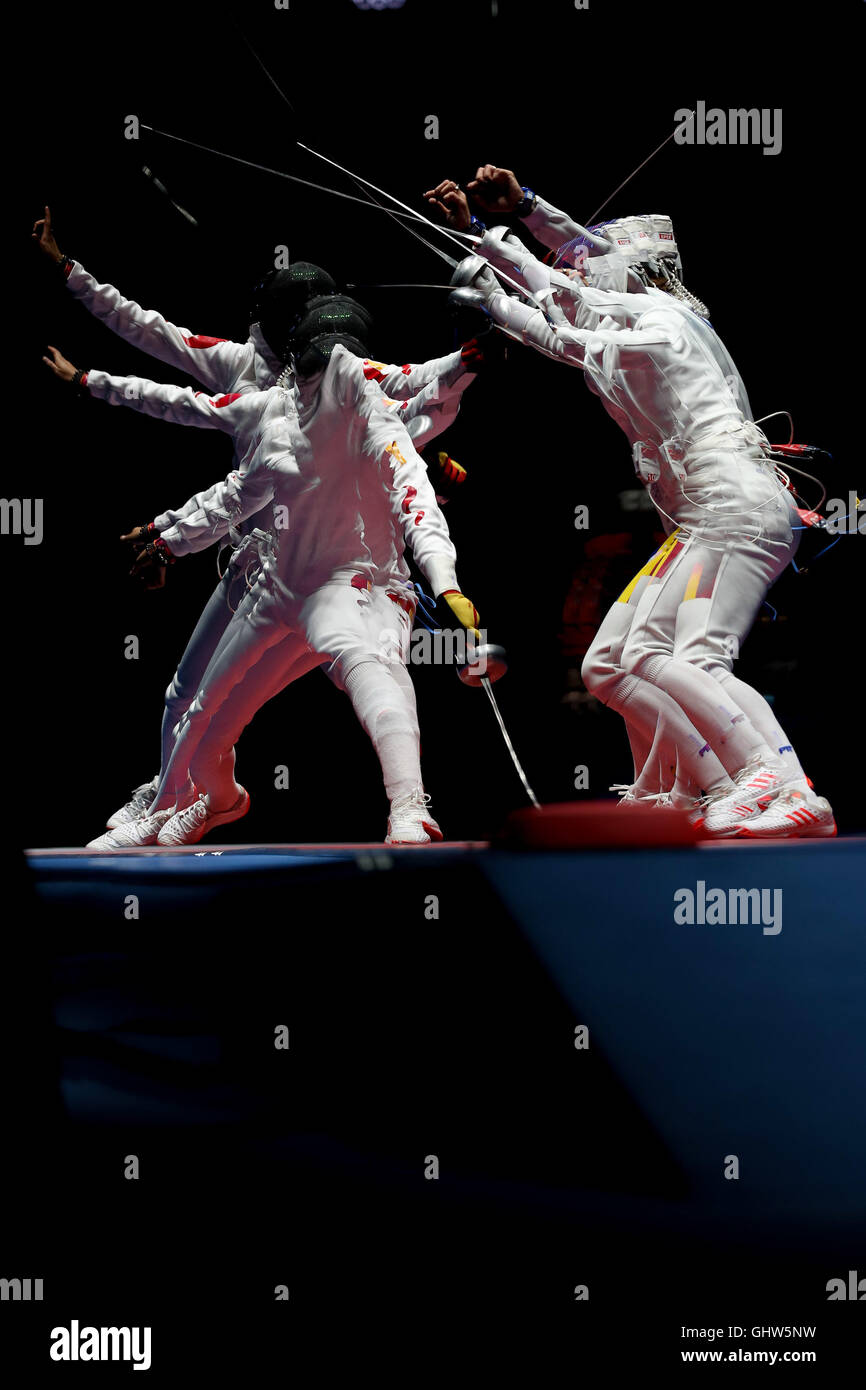 Rio de Janeiro, Brazil. 11th August, 2016. Fencing - end by female ...