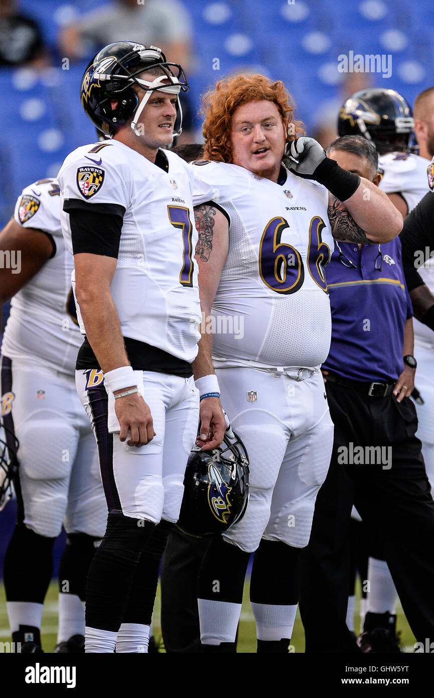 Baltimore, USA. 11th Aug, 2016. RYAN MALLETT (7) and RYAN JENSEN (66 ...