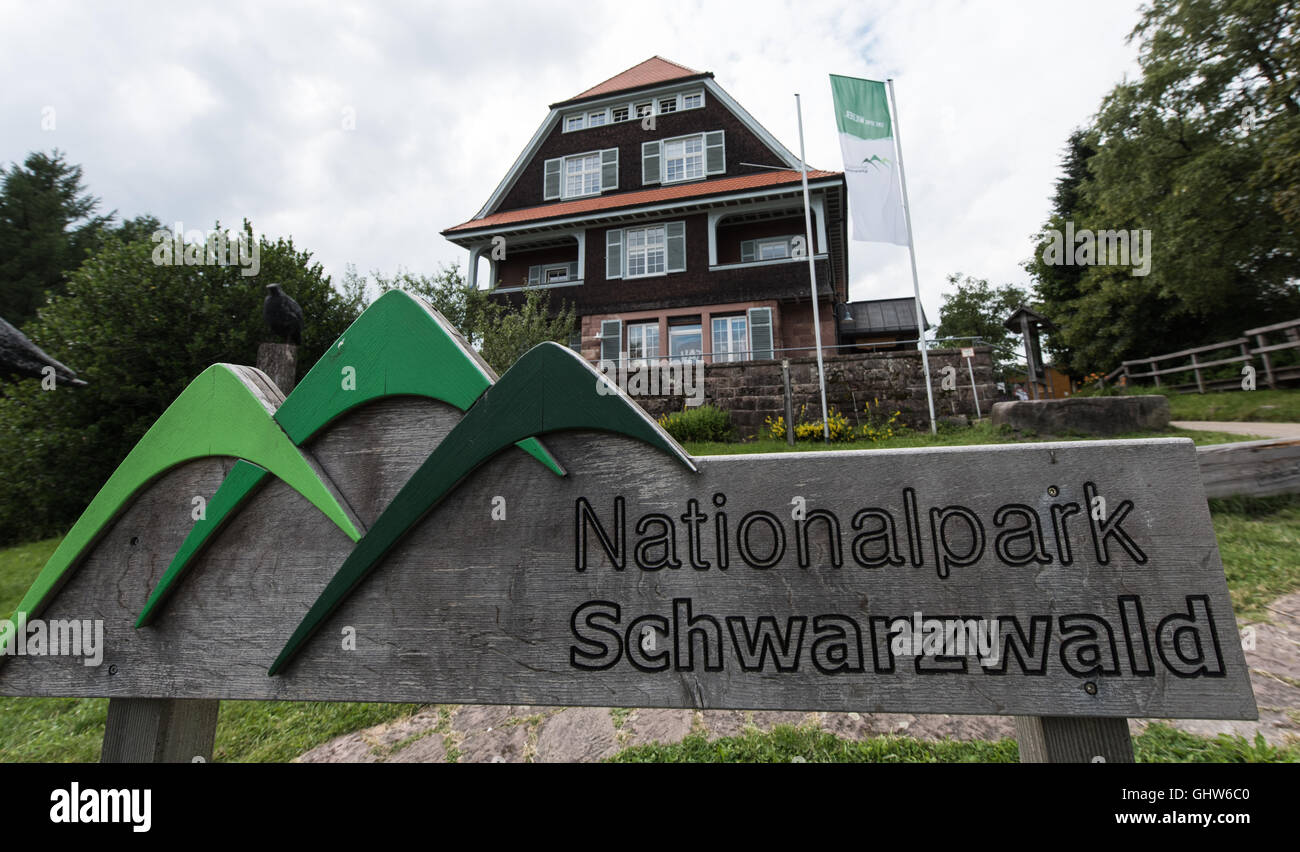 Seebach, Germany. 28th July, 2016. A sign reading 'Nationalpark ...