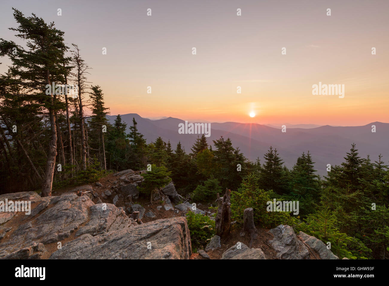 June 2016 - Sunrise from the summit of Mount Tecumseh in the White ...