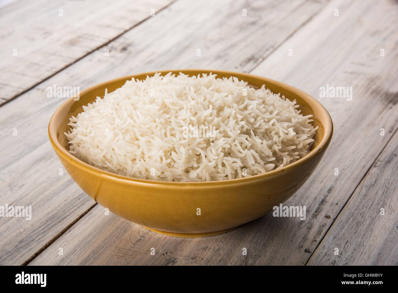 basmati rice in a brass bowl, cooked basmati rice, cooked plain rice ...