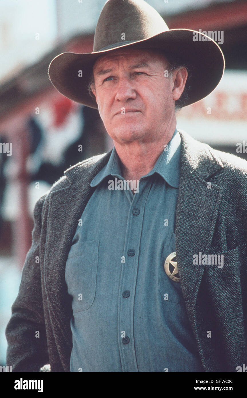 ERBARMUNGSLOS Gene Hackmann als Sheriff Little Bill Daggett, der den ...
