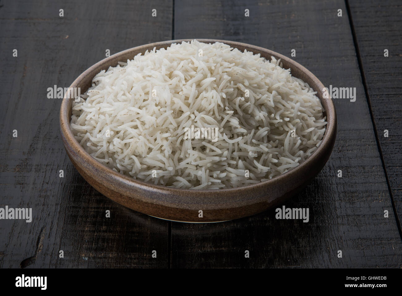 basmati rice in a brass bowl, cooked basmati rice, cooked plain rice ...