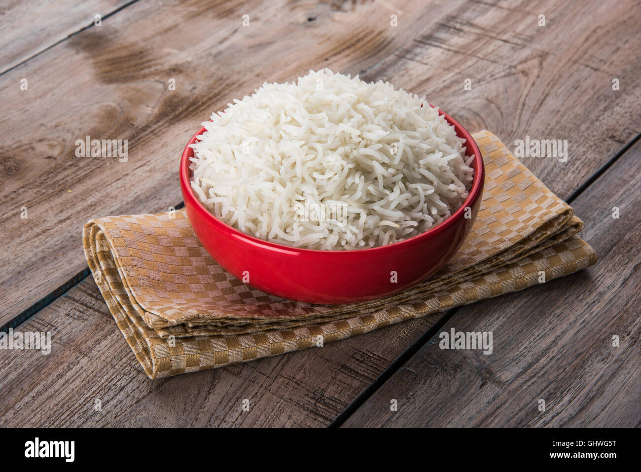 basmati rice in a brass bowl, cooked basmati rice, cooked plain rice ...