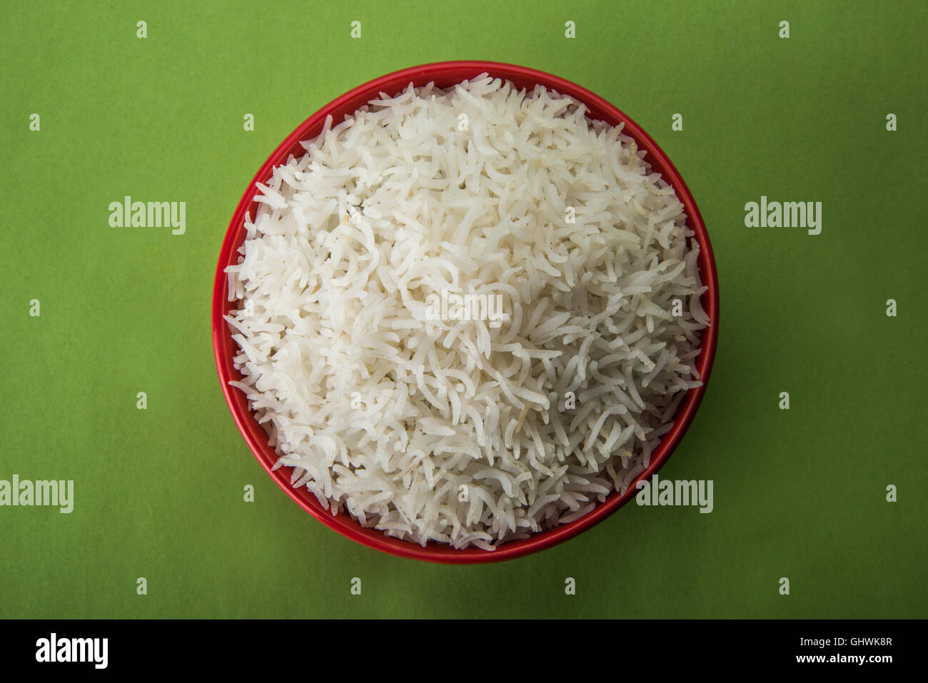 basmati rice in a brass bowl, cooked basmati rice, cooked plain rice ...