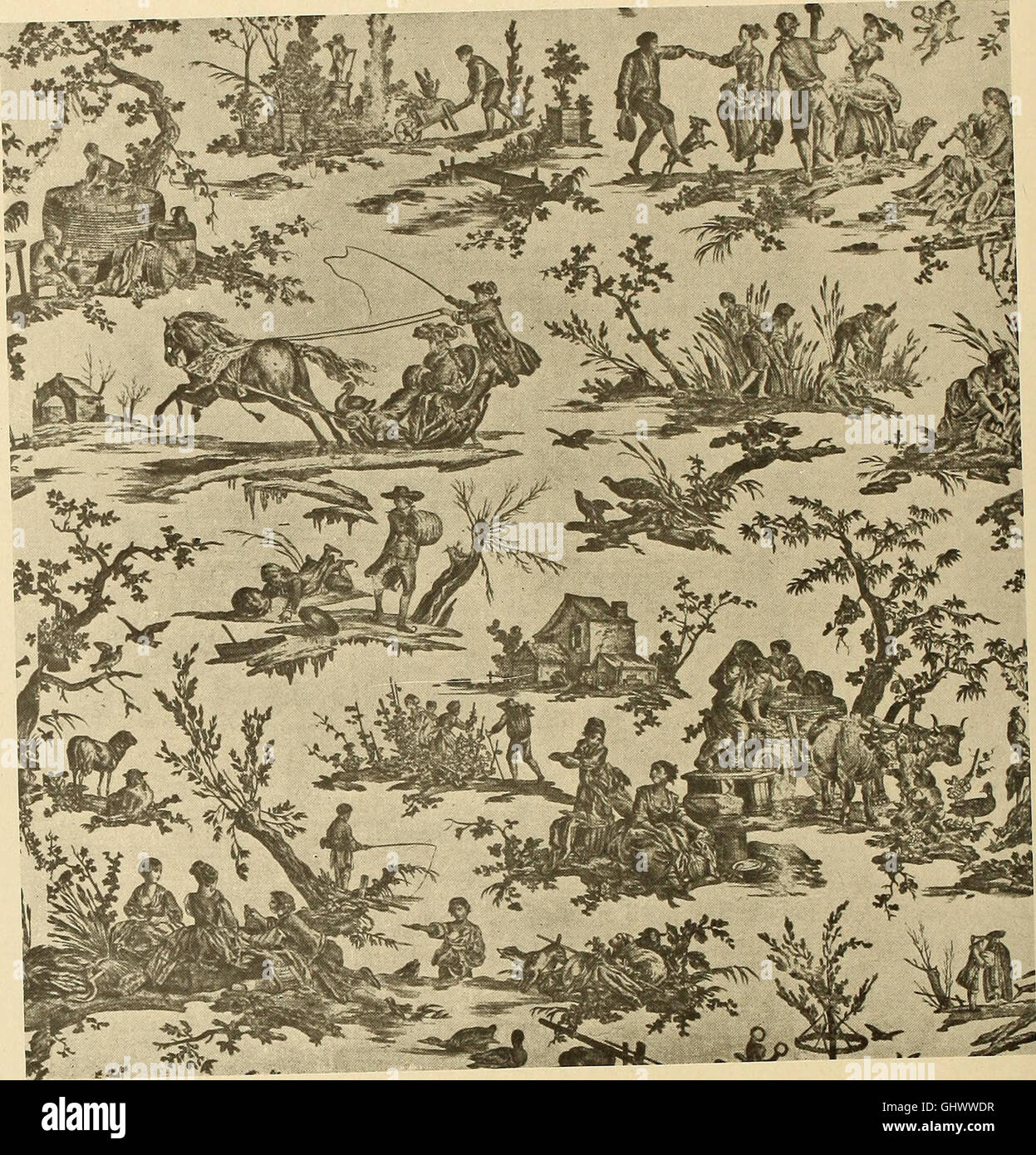 An illustrated guide to decorative textiles, detailing various fabric ...