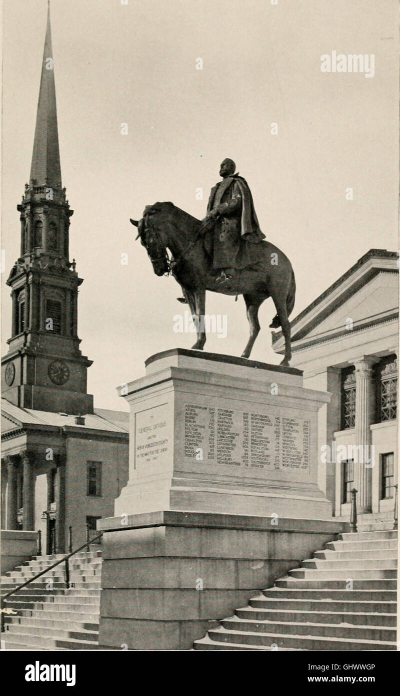 The 1907 dedication of the equestrian statue of Major-General Charles Devens and the monument to ...