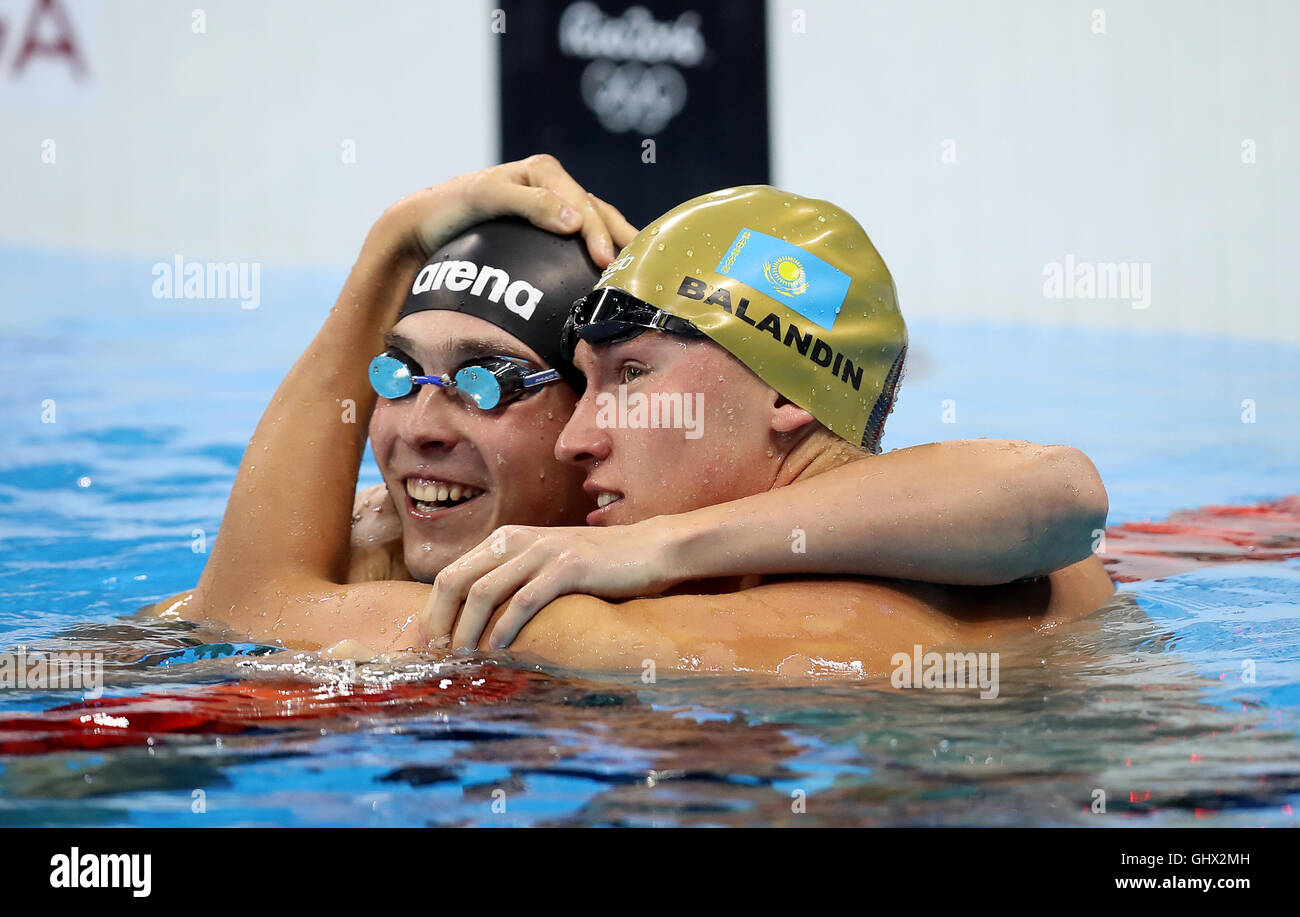 Kazakhstan's Dmitriy Balandin (right) celebrates winning the Men's 200m ...