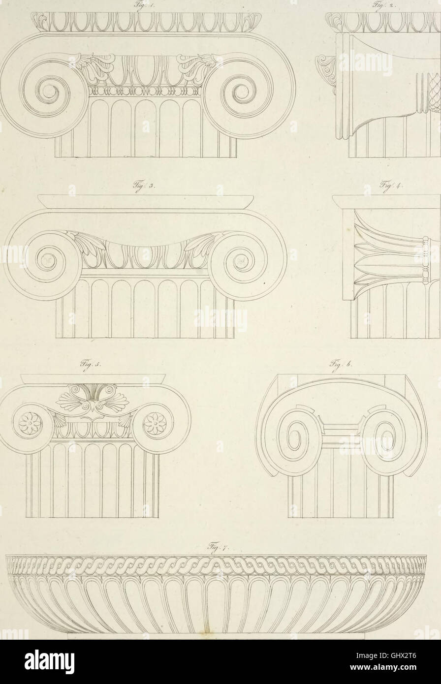 This 1830 work describes and demonstrates ancient architecture, divided ...