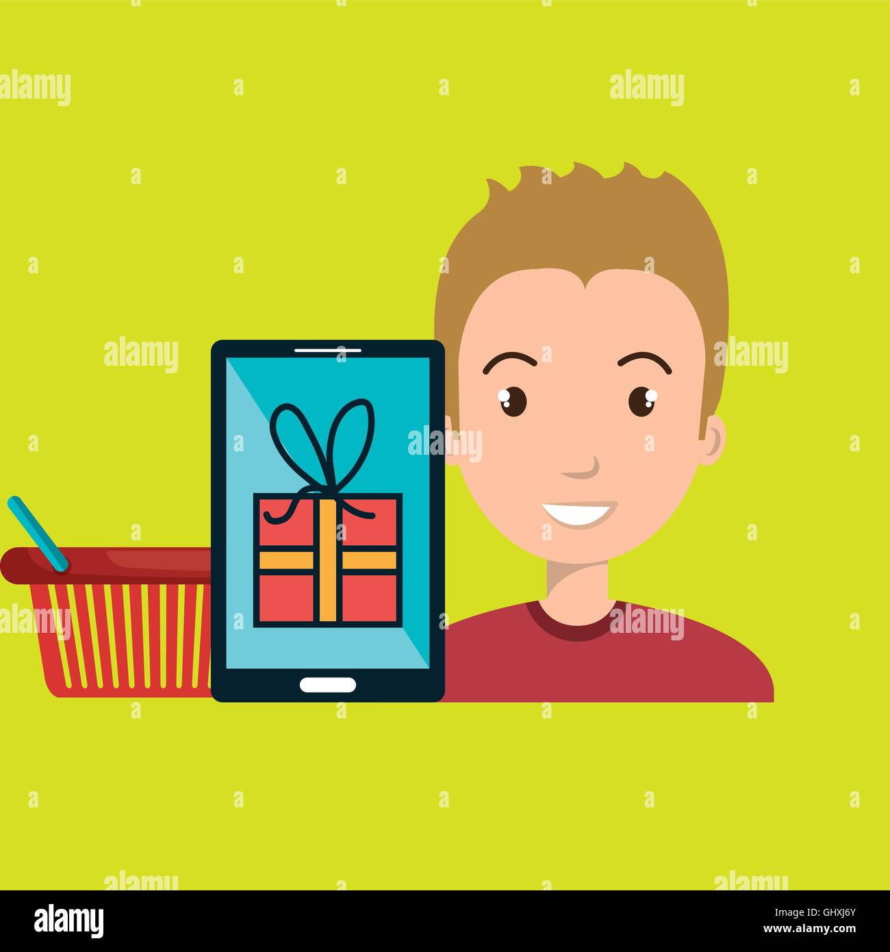 man store digital smartphone Stock Vector Image & Art - Alamy