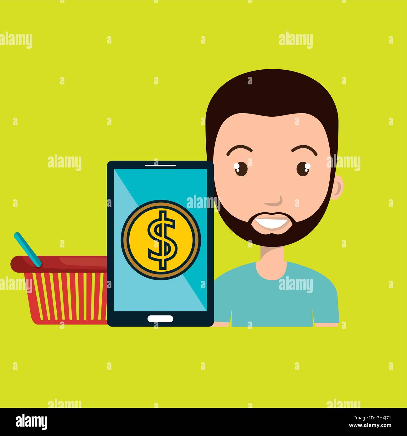 man store digital smartphone Stock Vector Image & Art - Alamy