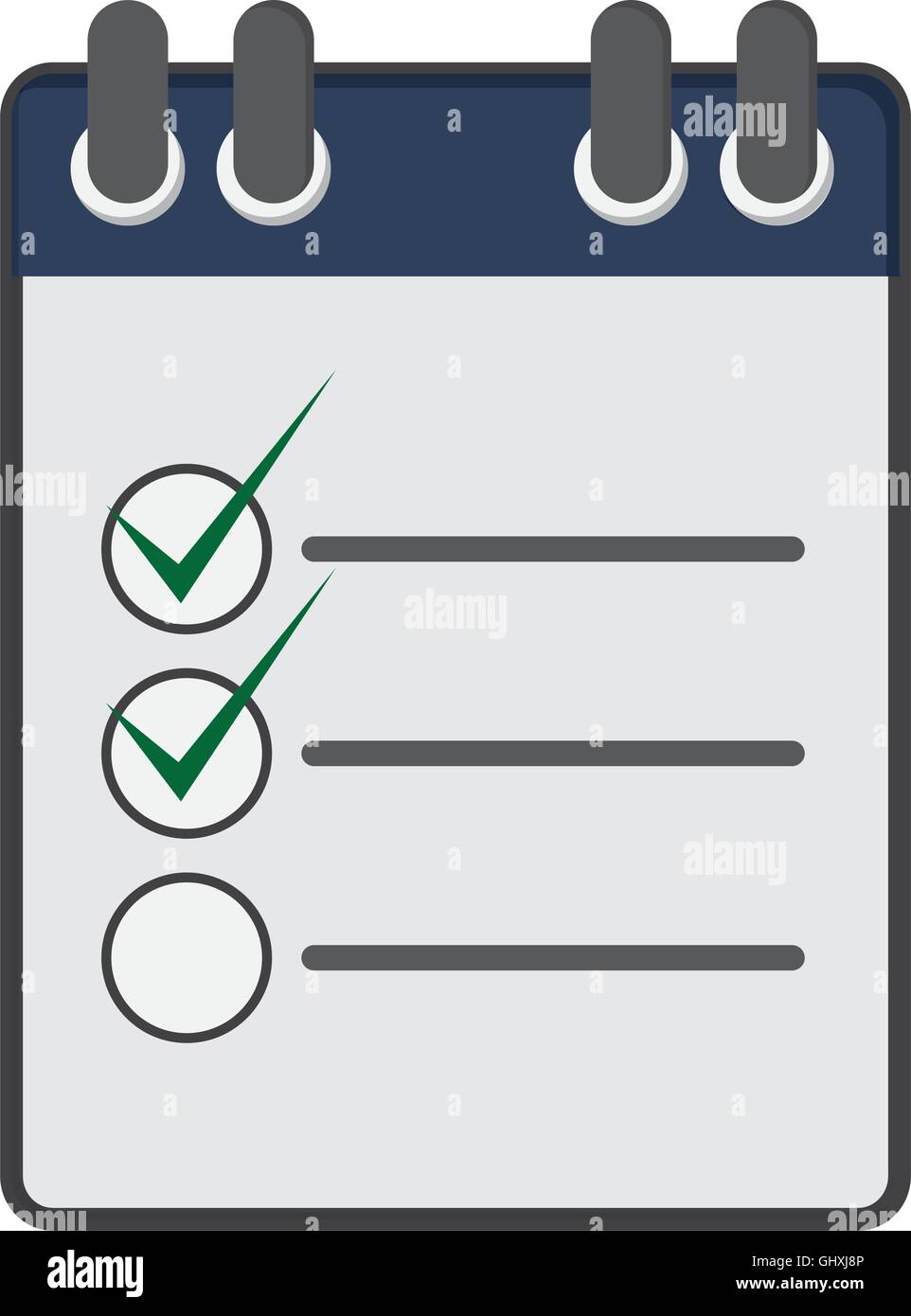 wired notebook with check list icon Stock Vector Image & Art - Alamy