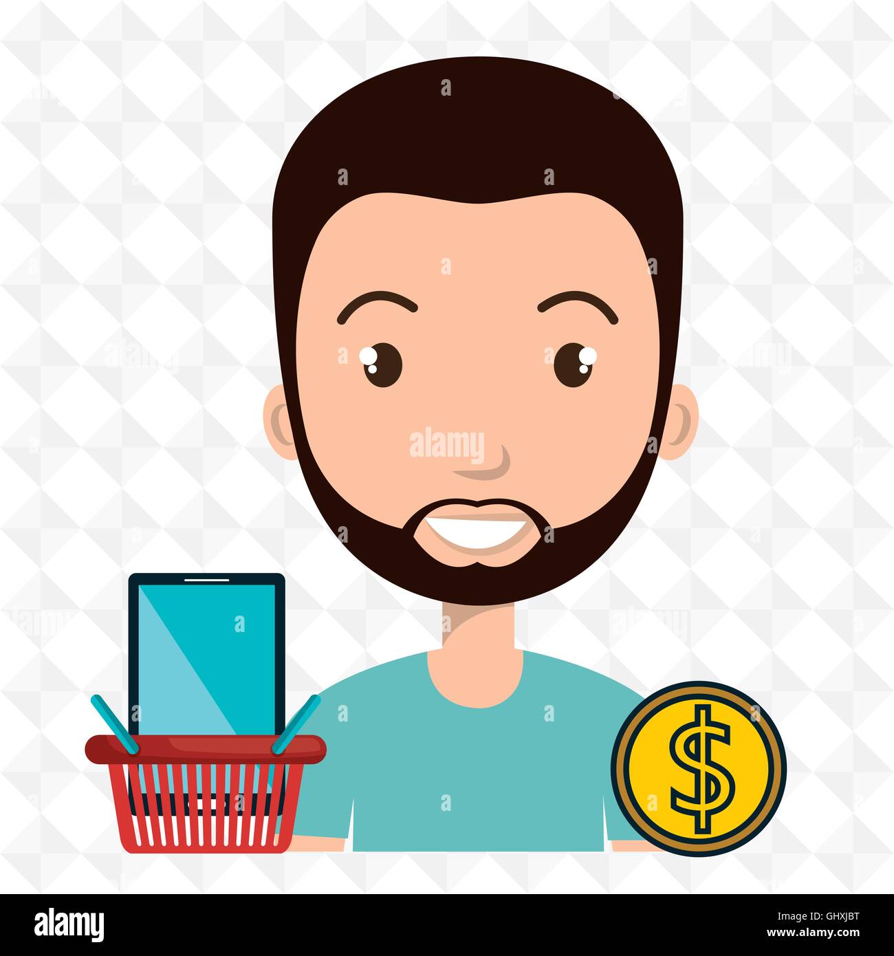 man store digital smartphone Stock Vector Image & Art - Alamy