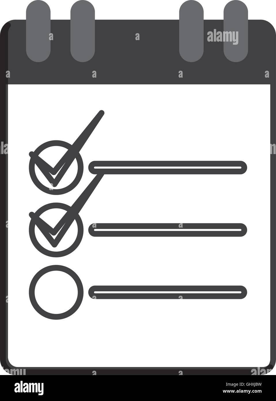 wired notebook with check list icon Stock Vector Image & Art - Alamy