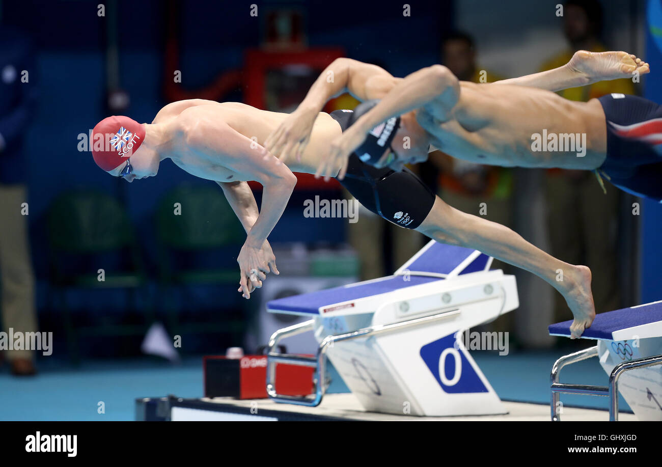 Great Britain's Duncan Scott dives into the pool at the start of the ...