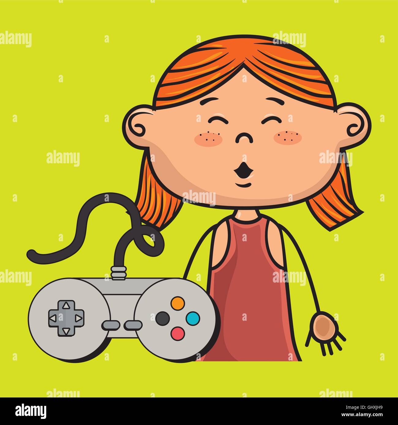 girl game control icon Stock Vector Image & Art - Alamy