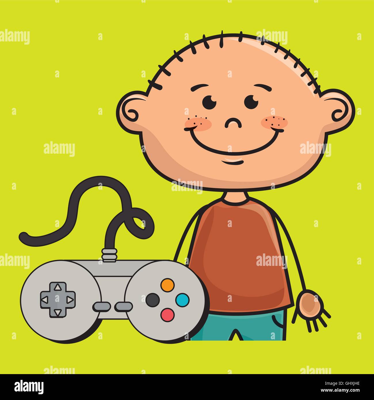 Boy game controller silhouette hi-res stock photography and images - Alamy