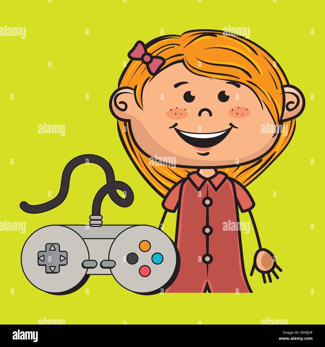 girl game control icon Stock Vector Image & Art - Alamy