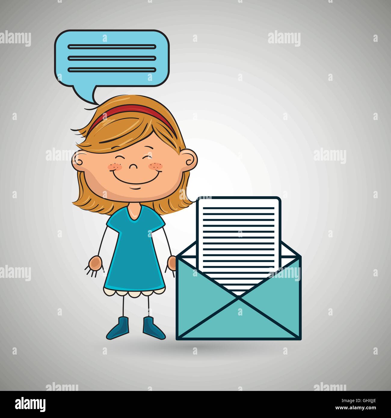 Girl reading the post Stock Vector Images - Alamy