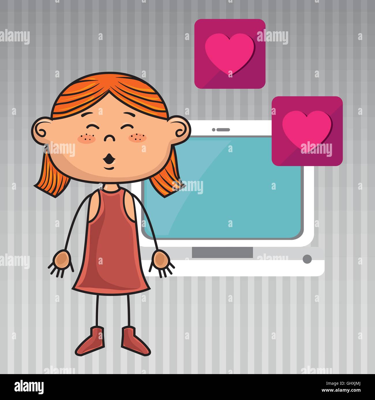 girl computer apps web Stock Vector Image & Art - Alamy