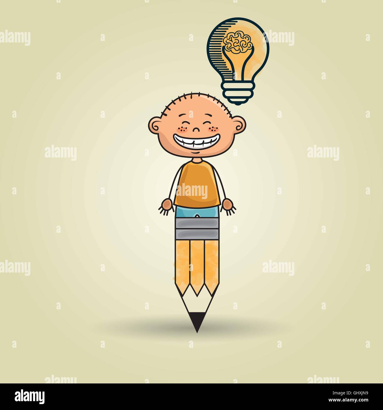 boy pencil idea icon Stock Vector Image & Art - Alamy