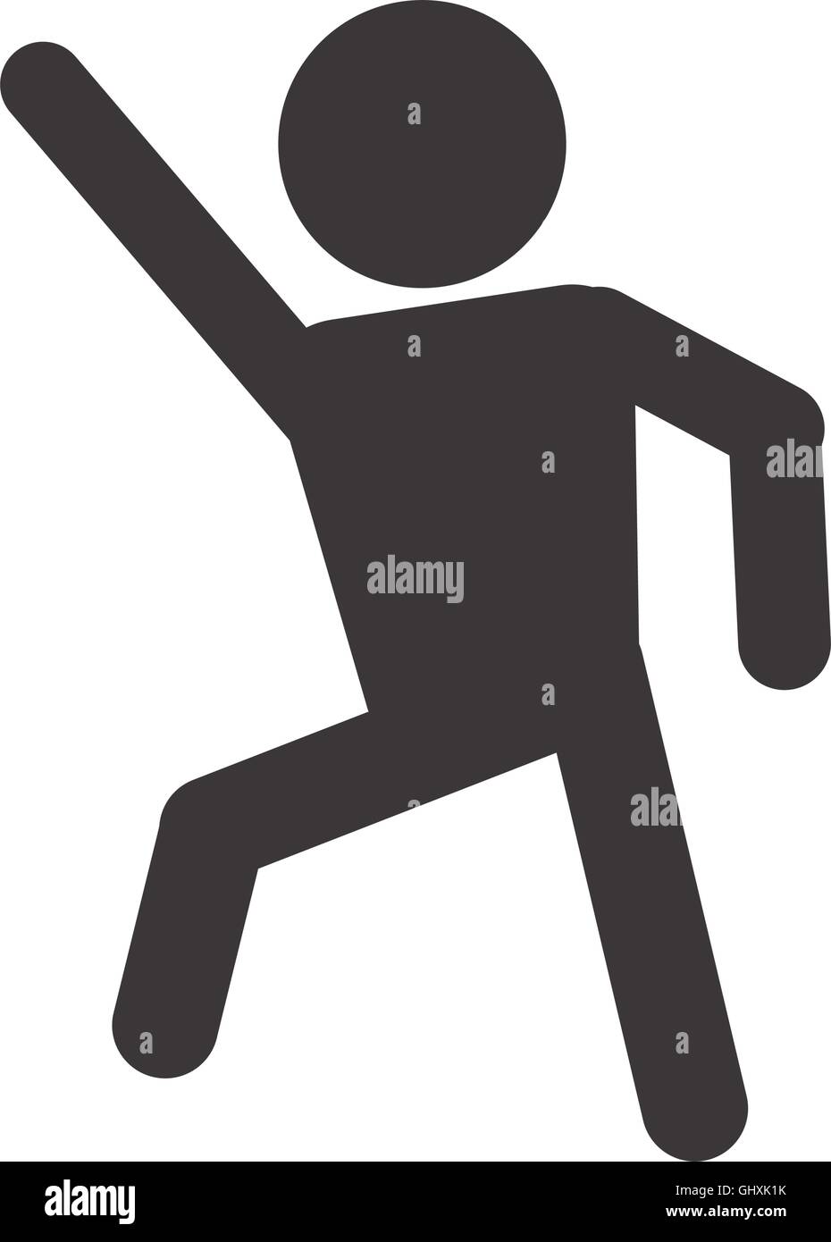 Man pictogram raising hand icon hi-res stock photography and images - Alamy