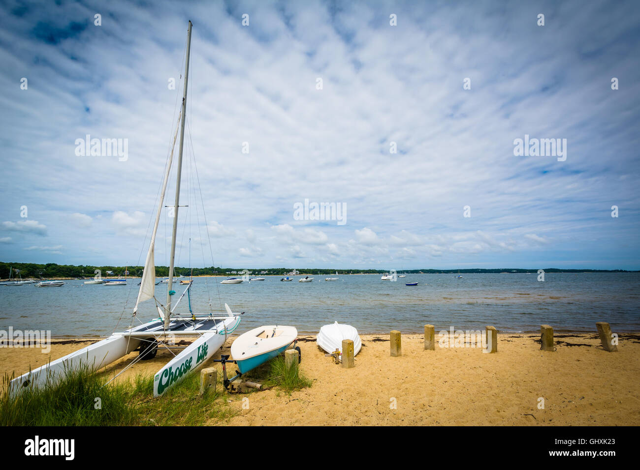 Boats on a beach, in Chatham, Cape Cod, Massachusetts Stock Photo - Alamy