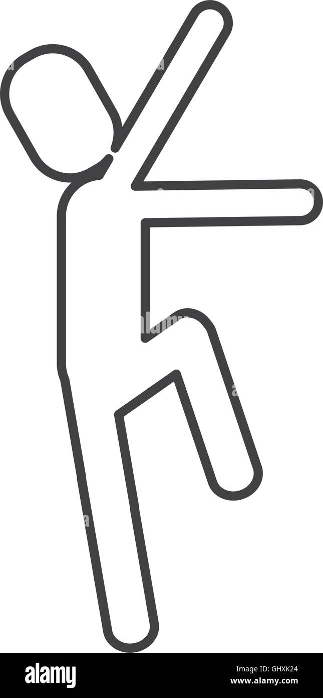 Man pictogram raising hand icon hi-res stock photography and images - Alamy