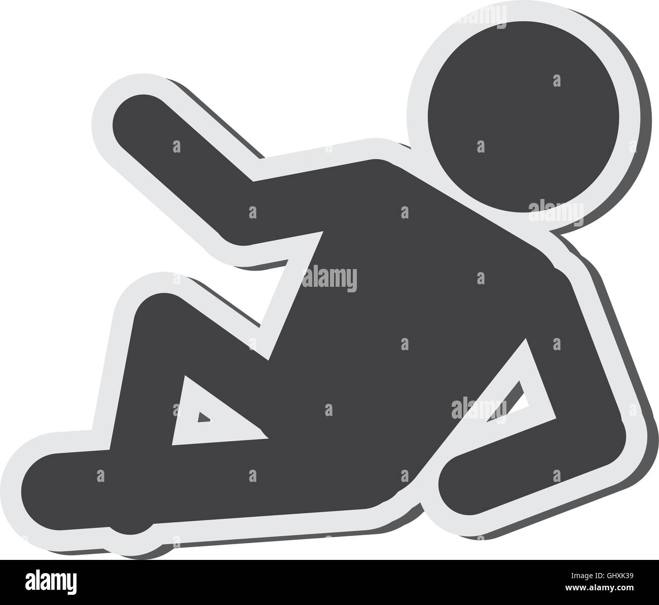 Man pictogram raising hand icon hi-res stock photography and images - Alamy