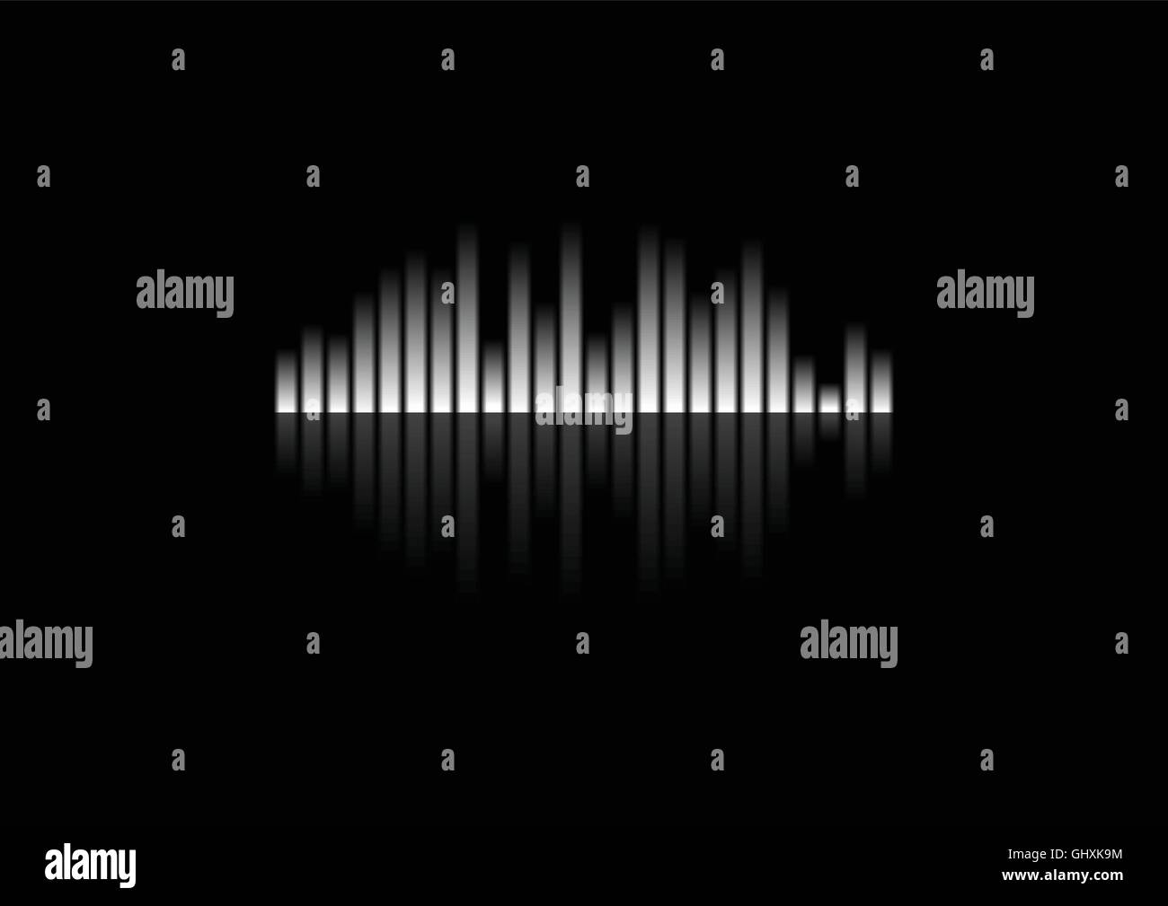 White concept equalizer design on black background. Vector music ...