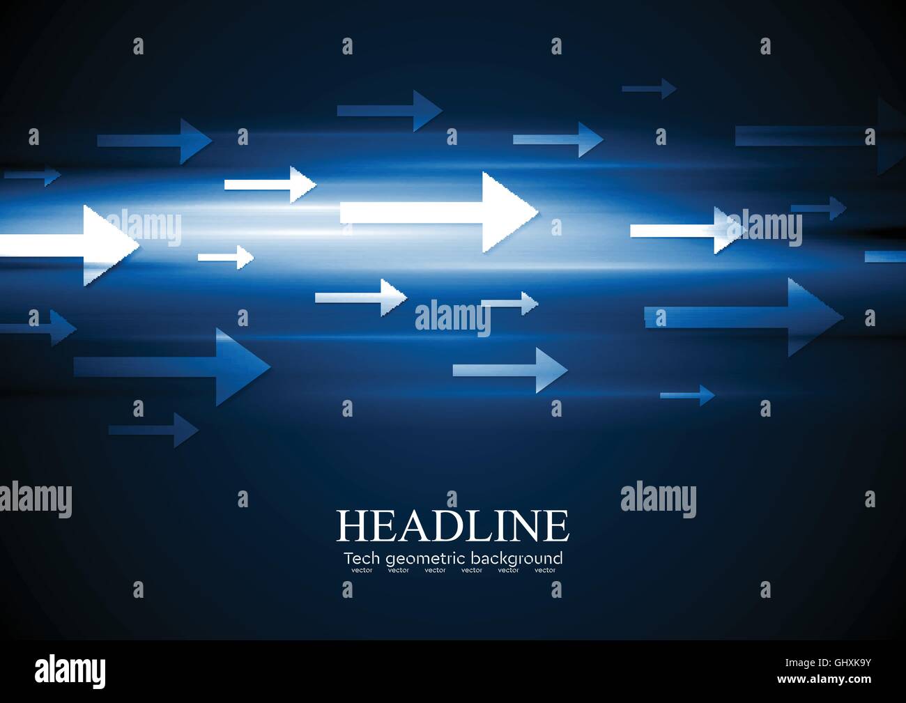 Dark blue hi-tech background with arrows. Blue glowing technology ...