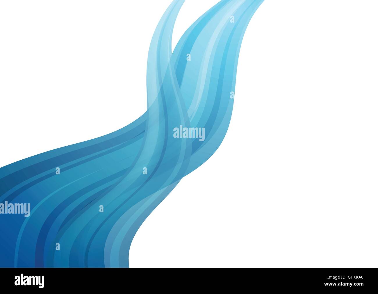 Abstract blue smooth curve lines wavy design. Vector color gradient ...